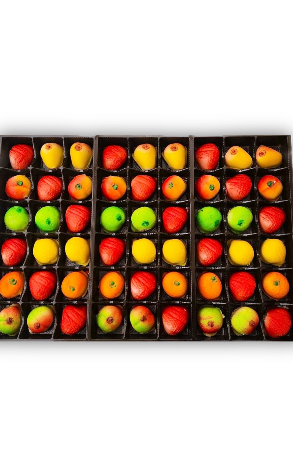 Bergen Marzipan 54 Piece Assorted Fruit Box Tray Net Weight 25 oz ...